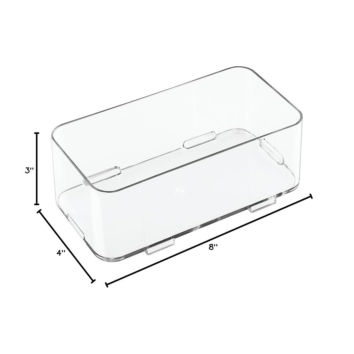 InterDesign Clarity Bathroom Interlocking Divided Drawer Organizer for Cosmetics, Beauty Products, Hair Accessories, Clear, X-Large, 12-inch x 4-inch x 3-inch