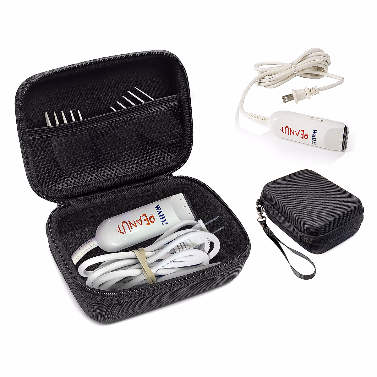 GETGEAR case for Wahl Professional Peanut Clipper/Trimmer #86W55-200, Peanut Classic #8685, #8081, Wahl Clipper Elite Pro 79602, Smart Divider for Separated Compartment for Trimmer and Accessories