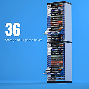 HEATFUN Storage Tower for PS5 Games, Storage Stand for PS5 PS4 Xbox One Games (for 36 Game Boxes)