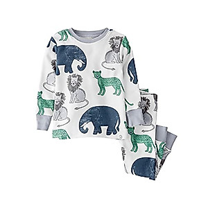 Little Planet Baby and Toddler 2-Piece Pajamas Made with Organic Cotton, Safari Animals, 24M