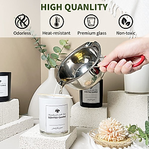 SUPMIND 12 Pack 10oz Glass Candle Jars with Lids and Sticky Labels, Empty Candle Jars for Making Candles Bulk Containers(Inner White)