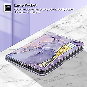 Fintie Folio Case for iPad Mini 6 2021, Multi-Angle Smart Stand Cover w/Pencil Holder & Pocket, Auto Sleep/Wake for iPad Mini 6th Generation 8.3 Inch, Lilac Marble