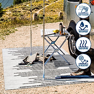 JONATHAN Y SMB124D-8 Zolak Berber Stripe Geometric Indoor Outdoor Area-Rug Bohemian Contemporary Easy-Cleaning Bedroom Kitchen Backyard Patio Non Shedding, 8 X 10, Ivory/Black