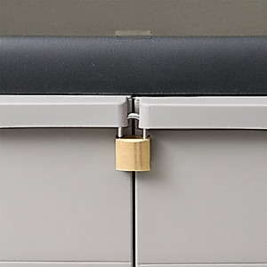 Festnight Garden Shed Three Door Outdoor Storage Cabinet with 2 Ventilated Adjustable Shelves Patio Waterproof Tool Shed Lawn Care Equipment Pool Supplies Storage Organizer