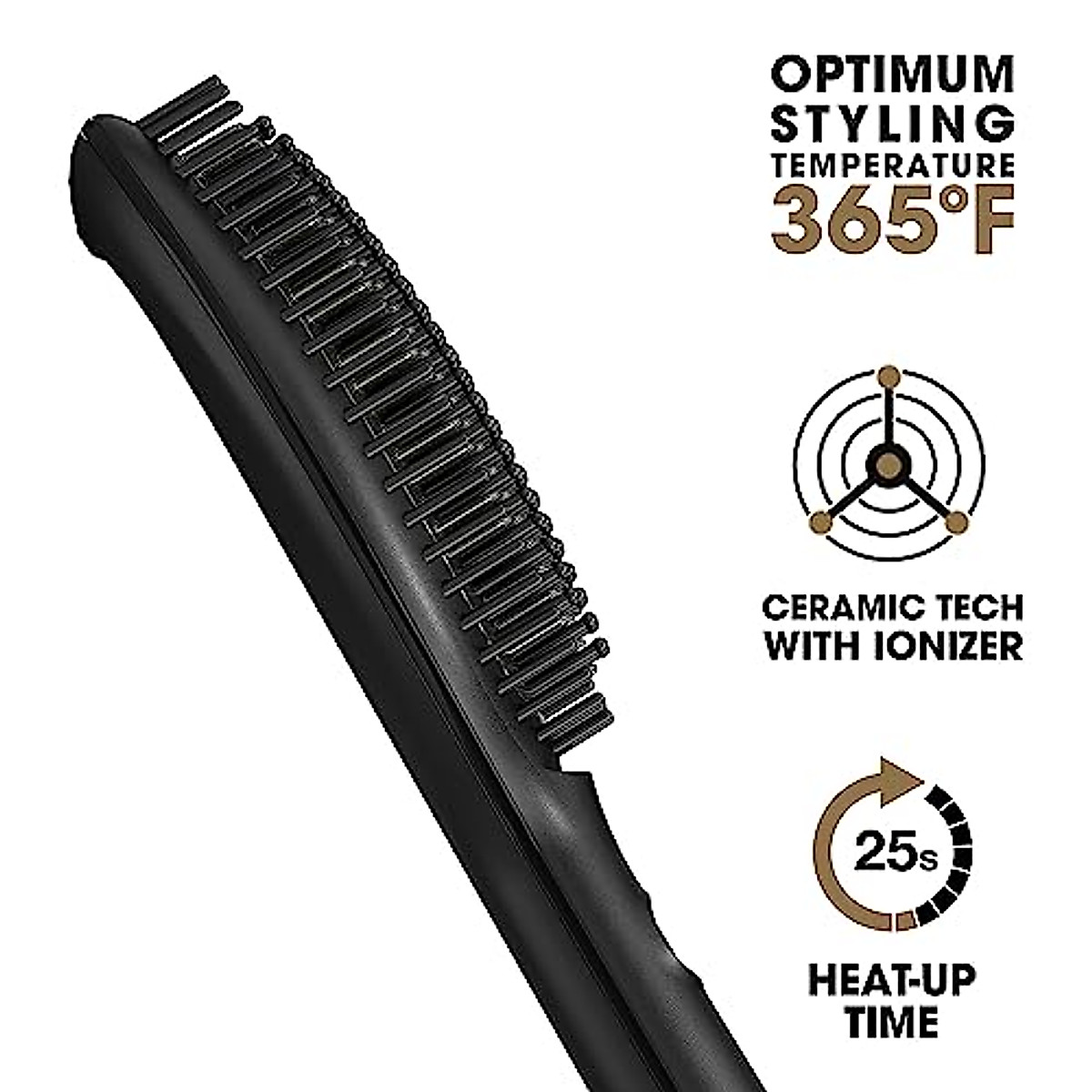 ghd Glide Hot Air Hair Brush ― Professional Smoothing Blow Dryer, Ceramic Hair Straightener, Styler, and Blow Dry Brush ― Black