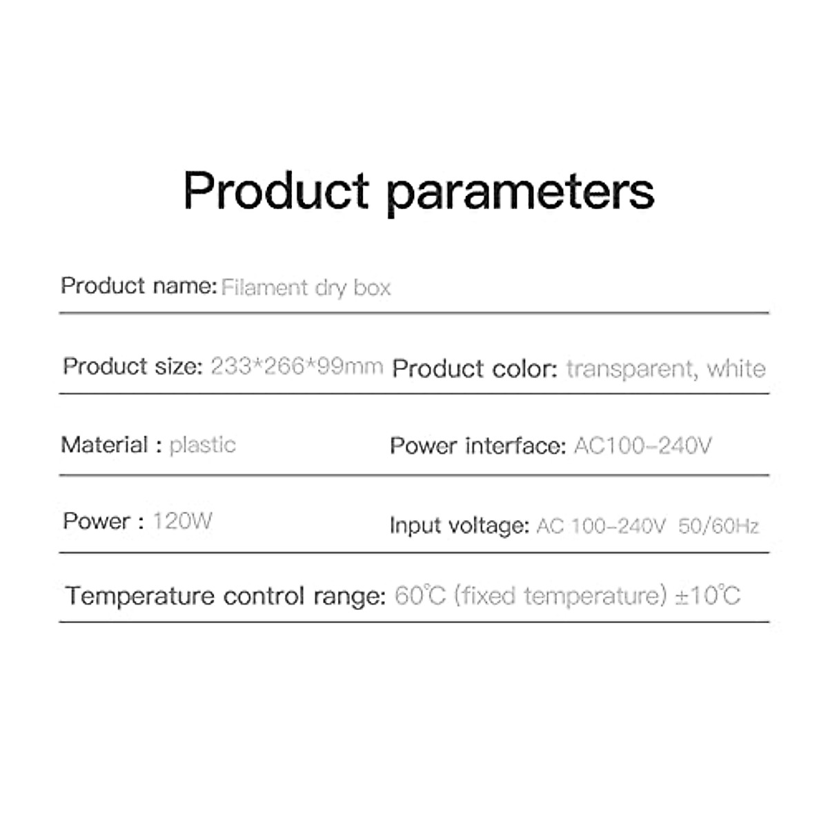 Official Creality Filament Dryer, 1.75 Filament Dry Box, Dust-Proof and Moisture-Proof, Keeping Filaments Dry During