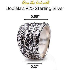 Joolala Fairytell Four Element Design Fashion Twirl Ring in 925 Sterling Silver – Anniversary Band for Women, Size 6