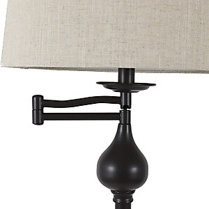 Decor Therapy Tina Floor Lamp with Swing Arm and Ball Accent, Bronze - PL4376