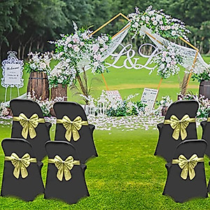 HAINARverS Stretch Spandex Folding Chair Covers 30PCS Universal Fitted Elastic Chair Cover Protector for Wedding, Party, Banquet, Holidays, Celebration, Decoration (Black 30pcs)