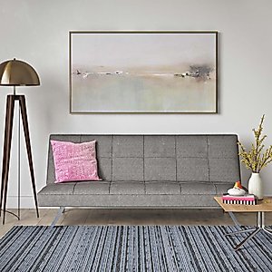 KNAMOTL Convertible Folding Futon Sofa Bed, Lounge Chair Single Bed, Modern Sofa Bed with Metal Frame and Stainless Leg for Living Room Bedroom Office, Grey