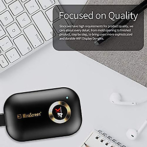 SmartSee HDMI Wireless Display Receiver WiFi 4K 1080P Mobile Screen Cast Mirroring Adapter Dongle for iPhone Mac iOS Android to TV Projector Support Miracast Airplay DLNA No Switching (2.4G)