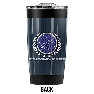 Star Trek United Federation of Planets Stainless Steel Tumbler 20 oz Coffee Travel Mug/Cup, Vacuum Insulated & Double Wall with Leakproof Sliding Lid | Great for Hot Drinks and Cold Beverages