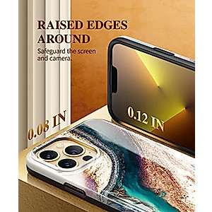 GVIEWIN for iPhone 13 Pro Max Case, Marble Soft TPU Shockproof Protective Case, Ultra Slim Thin Glossy Stylish Phone Cover, 6.7" 2021(Drift Sand/Brown)