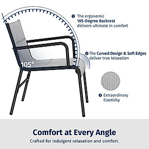 EAST OAK 4 Seats Outdoor Furniture Set, Waterproof Patio Furniture Set, Patio Loveseat with Coffee Table for Garden or Porch, 4-Piece Patio Conversation Sets for Balcony in Grey