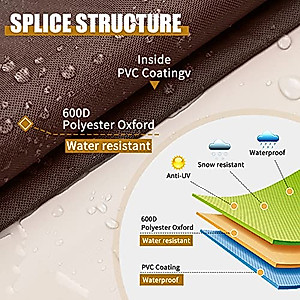 Simpelg Outdoor Chair Covers, Patio Furniture Covers Waterproof, 600D Heavy Duty Oxford Cloth Chair Covers for Outdoor Furniture, Lounge Deep Seat Cover/Lawn Outdoor Covers (1pack-Beige-large)