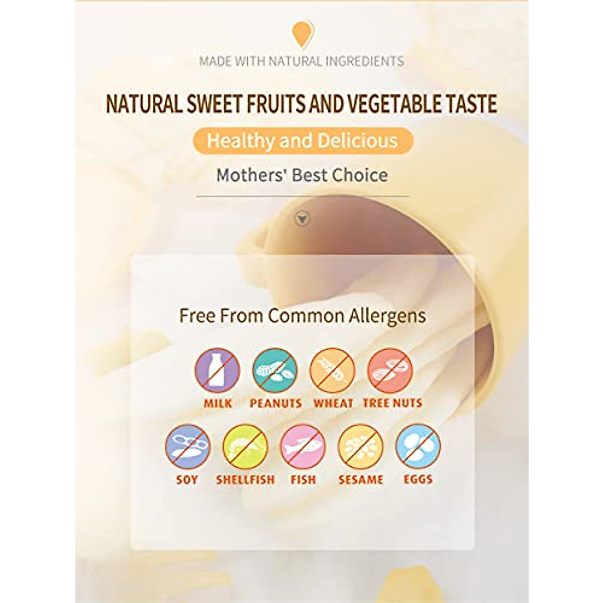 Baby Mum-Mum Rice Rusks, Banana, Gluten Free, Allergen Free, Non-GMO, Rice Teether Cookie for Teething Infants, 1.76 Ounce, Pack of 6