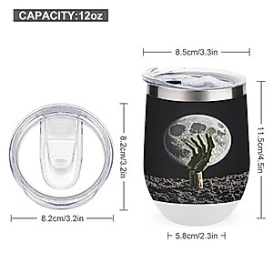 OPTKSNCU 304 Stainless Steel Insulated Cup with Lid, Zombie Earth Soil Full Moon Print Durable, And Easy to Clean – Ideal for Home, Office, And Gift Giving