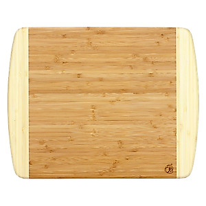 Totally Bamboo Kauai Bamboo Serving & Cutting Board, 14" x 11.5", Natural Two Tone