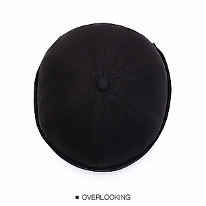 Mens Adjustable Brimless Hat Cotton Rolled Cuff Retro Docker Beanie Hat Sailor Cap Red