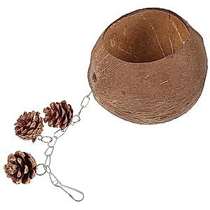 POPETPOP Coconut Shell Nest Bird Bed Bird Nest Tent Parrot Bed Parrot Supply Cage Parrot Hammock Bird Sleeping Tent Parrot Hut Bird Cage Hanging Hammock Bird House Parrot Nest Soft
