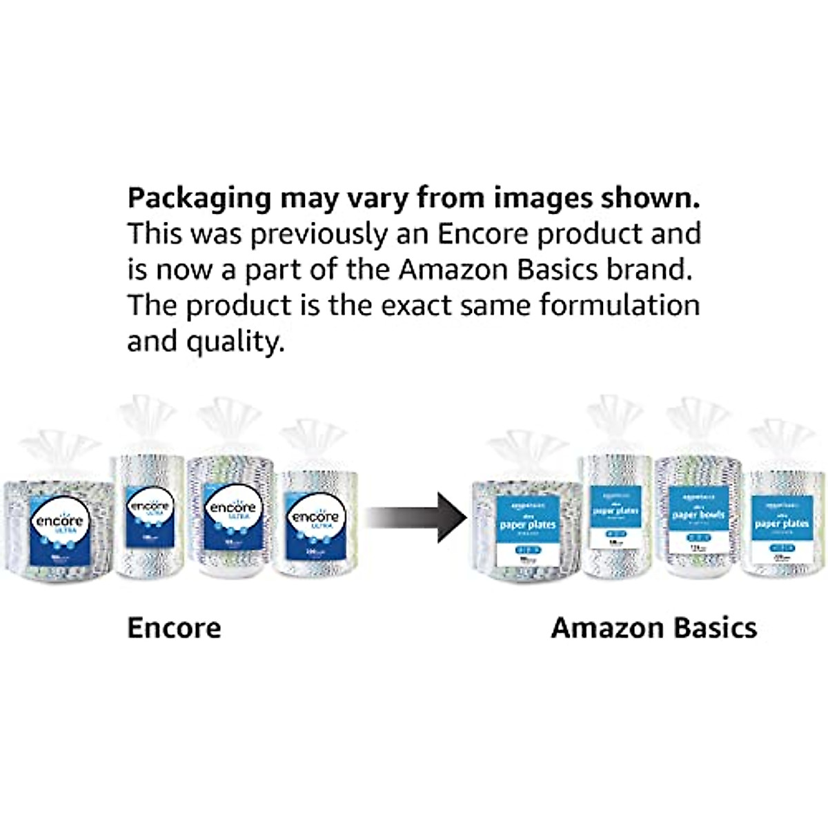 Amazon Basics Ultra Paper Plates, 9 Inch, Disposable, 880 Count (4 pack of 220), (Previously Encore)