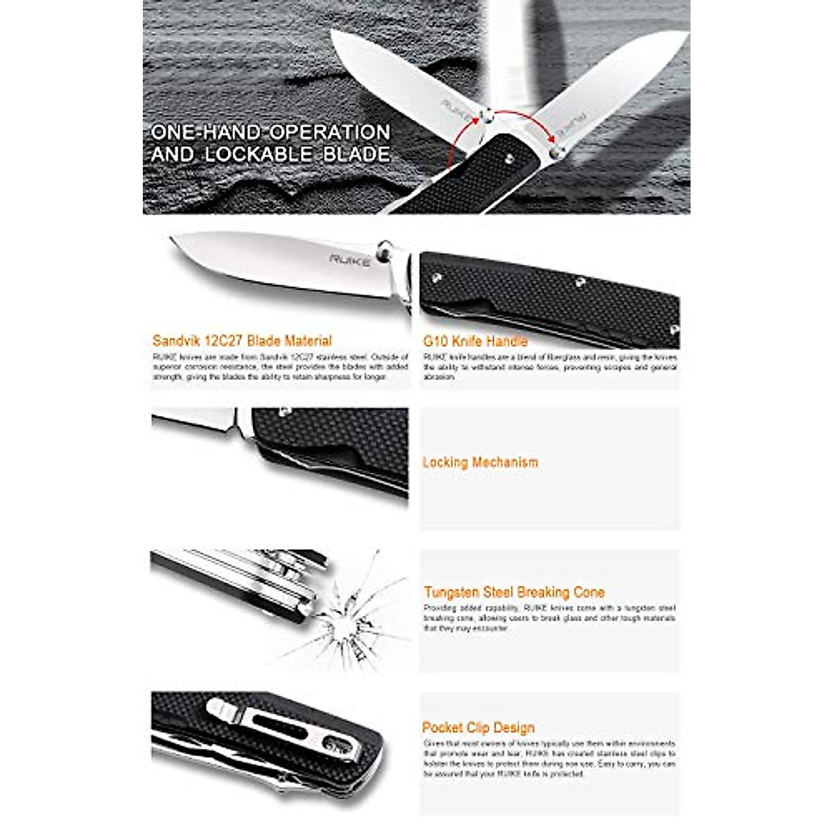 Ruike Multitool Small Pocket Knife for men Folding Camping Knife EDC Utility Outdoor Gear 17c27 Cool Steel Screwdriver LD51