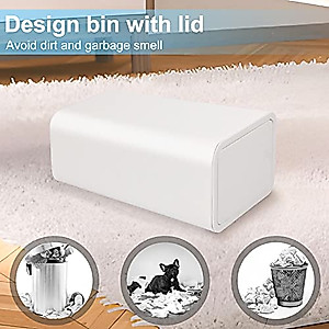 Odonata 3 Pack 10L / 2.6 Gallon Small Trash Can with Lid, Slim Garbage Can with Pop-Up Lid, Waste Basket for Bathroom, Kitchen, Bedroom, Powder Room, Craft Room, Office, College,RV.(Off White)