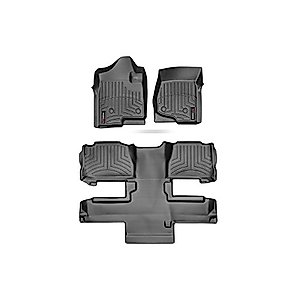 WeatherTech Custom Fit FloorLiners for Tahoe, Yukon - Complete Set (1st Row, 2nd and Row Aisle) (440661-442353), Black