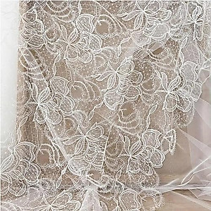 XMTXZYM 3 Meter Wedding Dress Lace Fabric Dress DIY Fabric