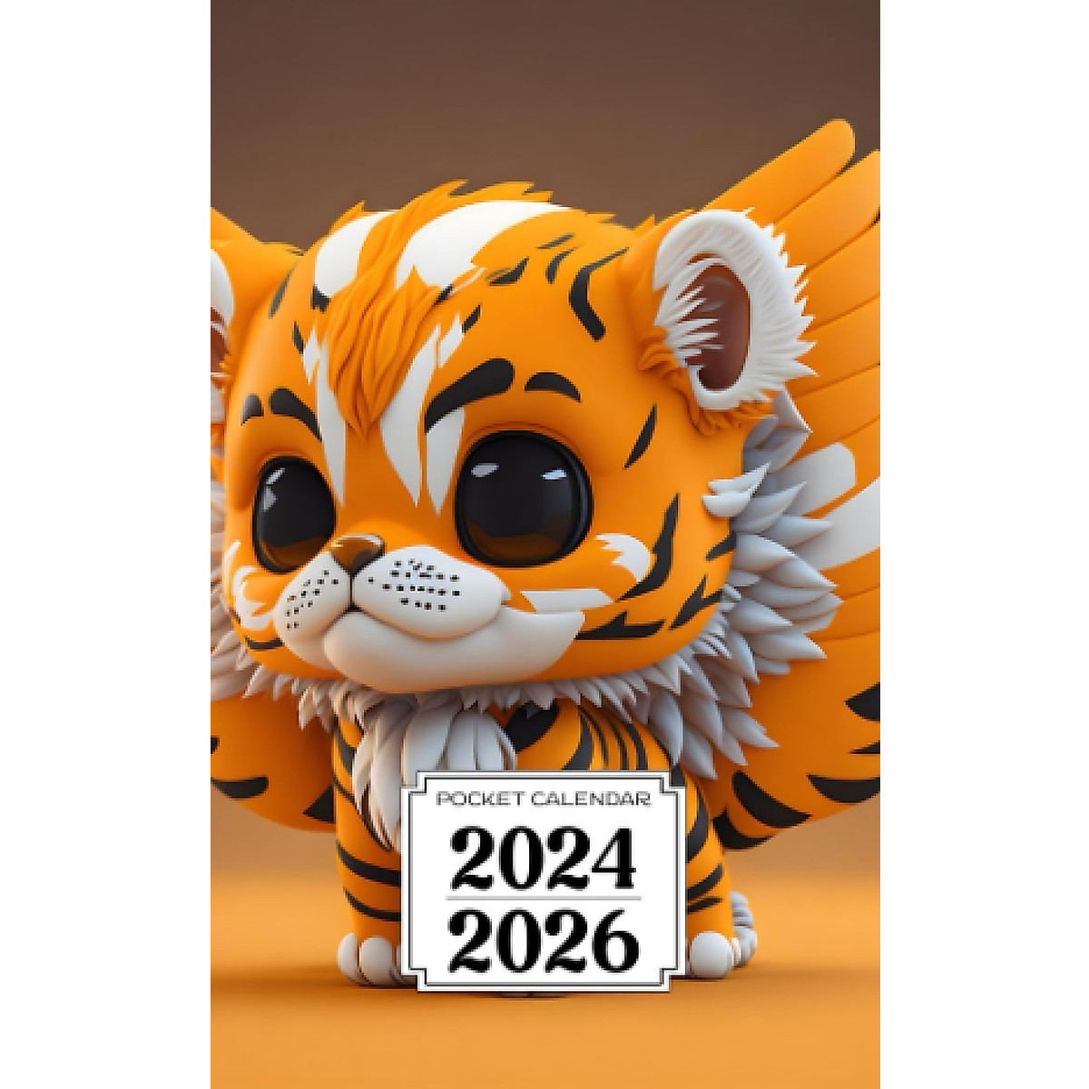 Pocket Calendar 2024-2026: Two-Year Monthly Planner for Purse , 36 Months from January 2024 to December 2026 | Anime tiger chibi | Cute and adorable | Logo design | Cartoon style | Fantasy art
