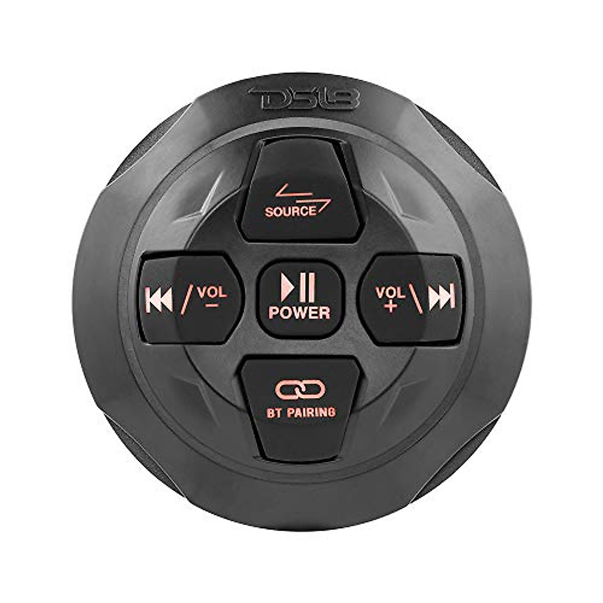 DS18 BTRC-R Marine Waterproof Universal Bluetooth Streaming Audio Receiver/Controller - Works with Android and iPhone (Round)