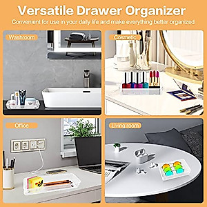 Modern-Depo 25 PCS Clear Drawer Organizer Set 4 Sizes Plastic Drawer Storage Bins Dividers Trays Dot Box for Makeup, Jewelry, Kitchen Utensils, Gadgets, Office