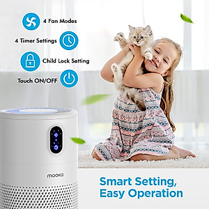 MOOKA B-D02L Air Purifier (Filter pre-installed) & 1 Pack Extra Official Certified Replacement Filter