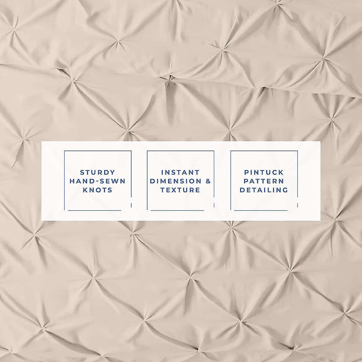 Kotton Culture 600 Thread Count Pinch Pleated 3 Piece Duvet Cover Set 100% Egyptian Cotton Breathable All Season Comforter Cover with Zipper Closure & Corner Ties (Cream, Oversized King)