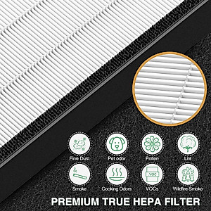 45i Replacement Filter Compatible with Alen BreatheSmart Flex and 45i Pure Air Purifier, 3-in-1 H13 Grade True HEPA High-Efficiency Activated Carbon Filter, B4-Pure, 1 True Hepa Plus 4 Carbon Filters