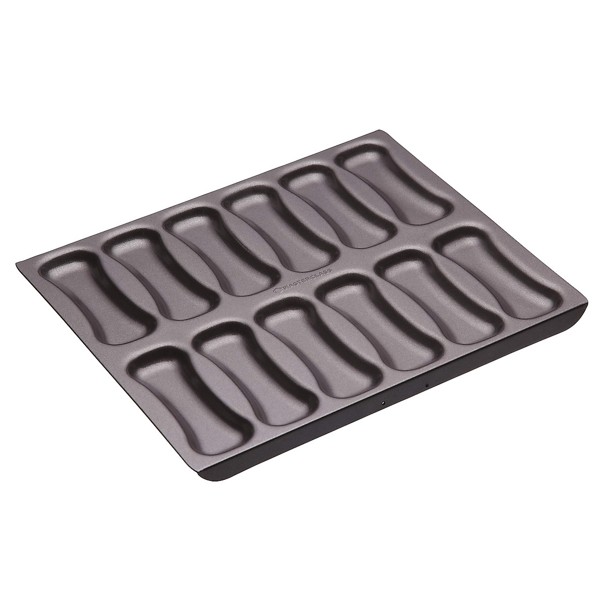 MasterClass 12-Hole Non-Stick Éclair Baking Tray, 31 x 25.5cm, Grey