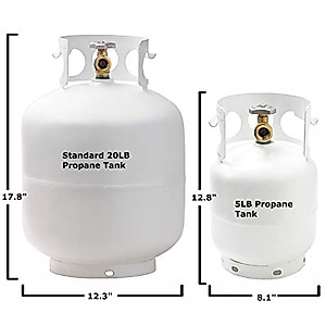 Flame King YSN011 11 Pound Steel Propane Tank Cylinder With Type 1 Overflow Protection Device Valve, Great For Camping, Fire Pits, Heaters, Grills, Overlanding