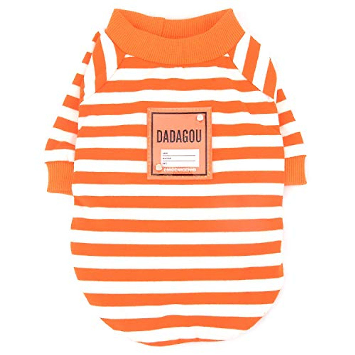 Zunea Dog Shirts for Small Dogs Girl Boy Summer Puppy Vest Clothes Soft Cotton Striped Sun Protection Tee Shirt Short Sleeve Pet Dog Chihuahua Apparel Cat Clothing Orange XL