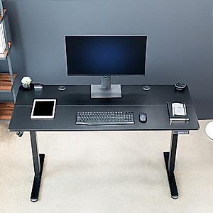 VIVO Electric 55 x 24 inch Stand Up Desk, Complete Height Adjustable Standing Home & Office Workstation with Memory Controller, Black Top, Black Frame, DESK-E155TB