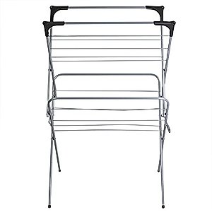 Home Basics 2-Tier Clothes Dryer Drying Rack,Silver