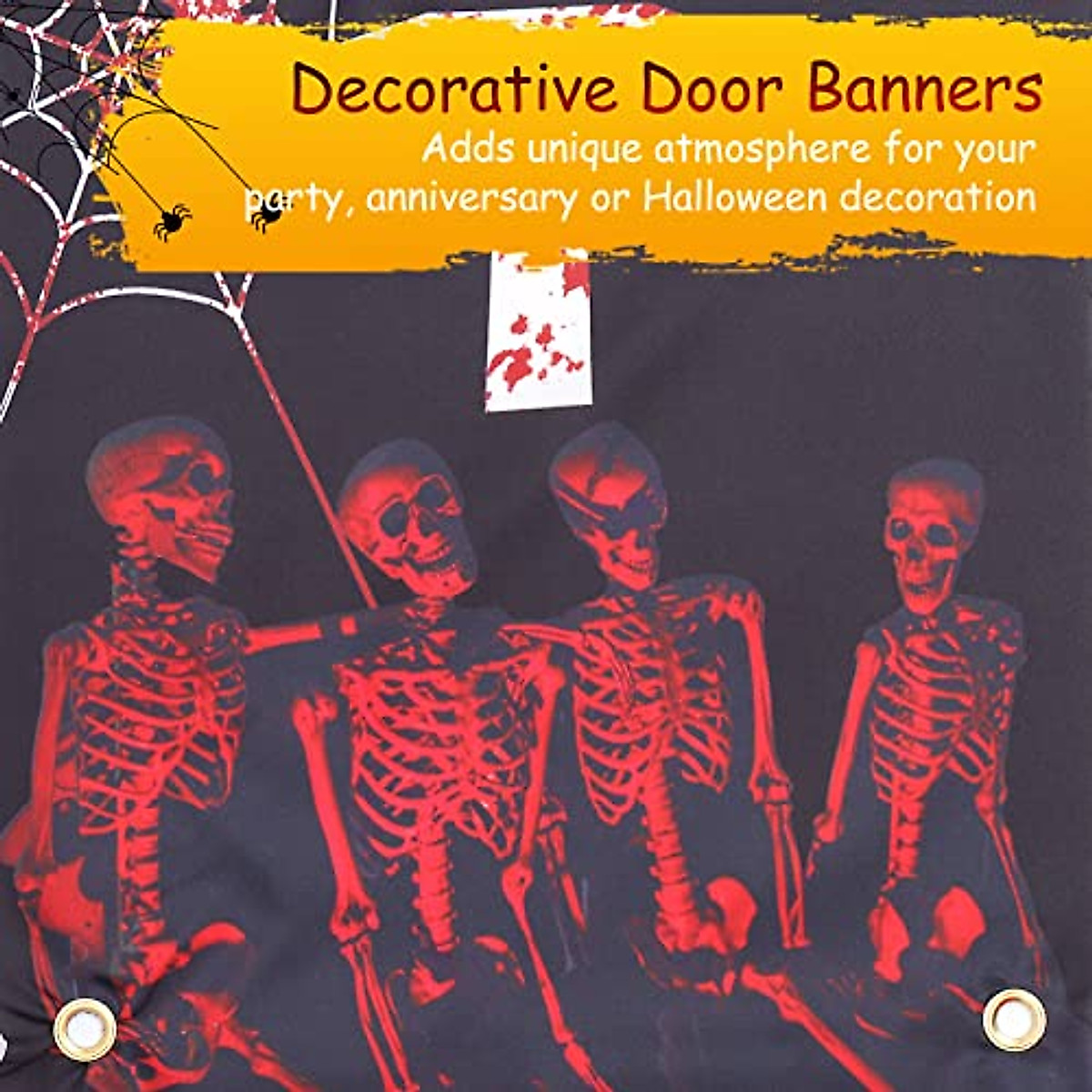 PRETYZOOM 8 Sets Decoration Treat Unique Use Trick Ornament Themed Signs Banners Couplet Style Banner for - Party Hanging Haunted Front Halloween Decor Creative Delicate Pendant Spider Door