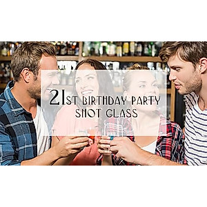 Hlukana 21st Birthday Shot Glass, 21 + Middle Finger Funny Birthday Gifts For Him Or Her, Birthday Decorations Gifts For Men, Women, daughter, Sister, Friend - Twenty One Birthday Shot Glass (1.5 oz)