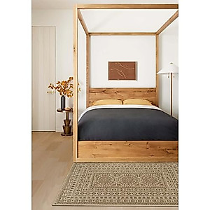 Lahome Mandala Easy Jute Rug - 3 x 5 Farmhouse Sisal Rugs for Bedroom Ultra-Thin Natural Rugs Non Slip Washable Front Door Mat Small Carpet for Entryway Patio Living Room Kitchen (3'x 5',Beige)