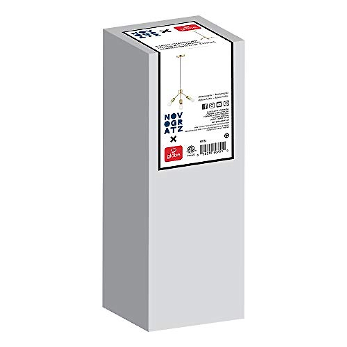 Globe Electric Novogratz x Globe Wyatt 3-Light Chandelier, Gold, Matte Black Cloth Cord 60753