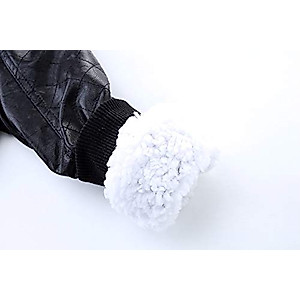 Mud Kingdom Little Boys Leather Jacket with Hood Fur Lined Size 6 Black