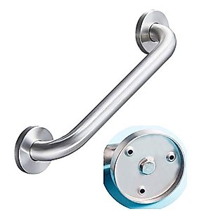 CRODY Bath Wall Attachment Handrails Grab Bar Rails Stainless Steel Safety Rails, Bathroom Grab Bar, Toilet Shower Non-Slip Handrail Elderly Disabled Kitchen Corridor Grab Rail Wall Towel Rack Shower