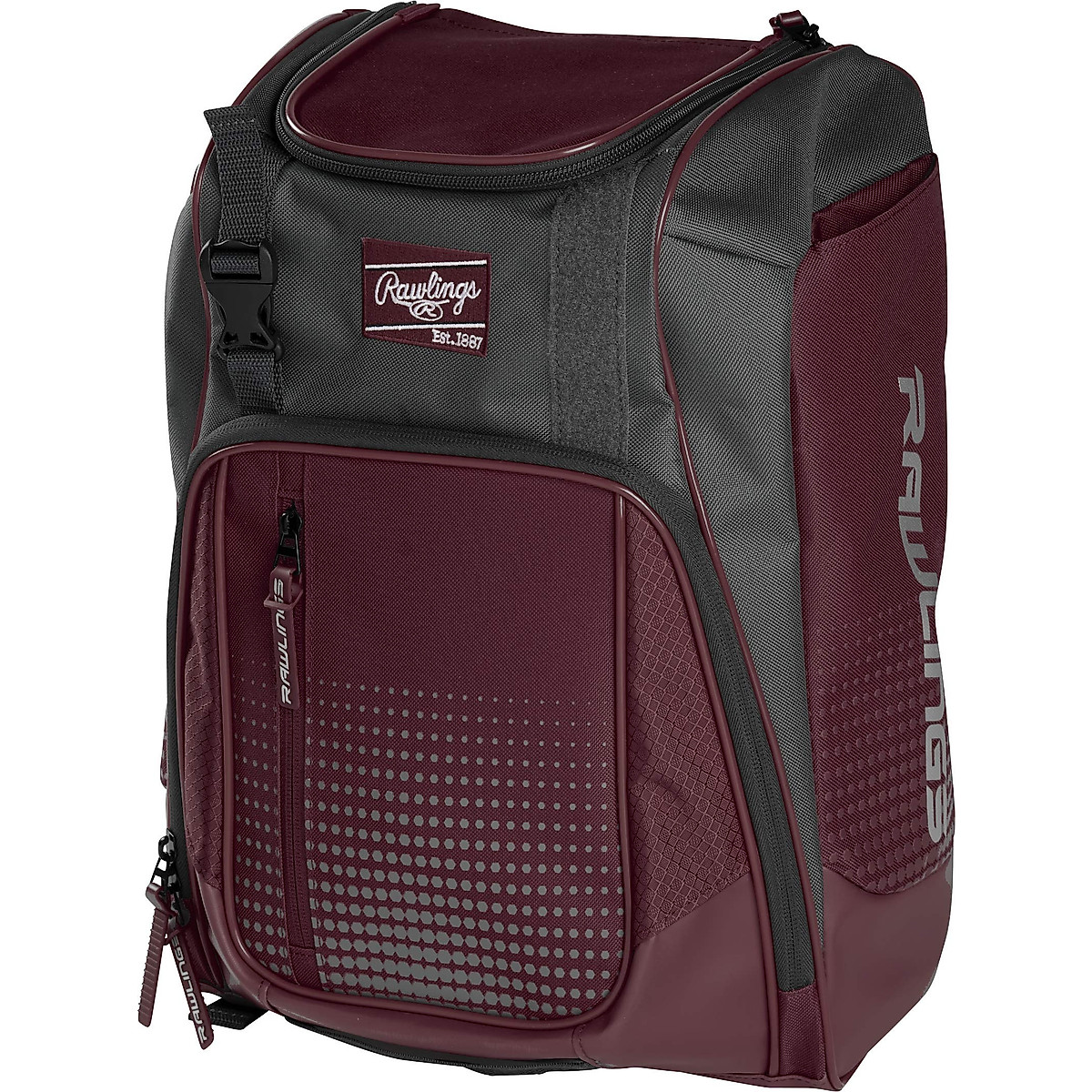 Rawlings | FRANCHISE Backpack Equipment Bag | Baseball / Softball | Maroon