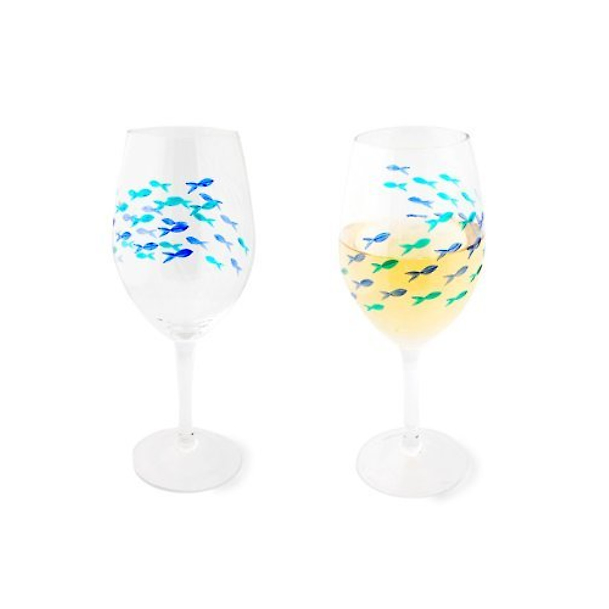 Abbott Collection Blue and Green Fish Goblets