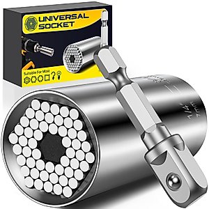 Universal Socket Tool Father's Day Gifts - Sockets Set Super Grip with Adapter Drill Christmas Stocking Stuffers Birthday Gifts for Dad Husband Women Him Father Boyfriend Cool Gadgets Handy Stuff