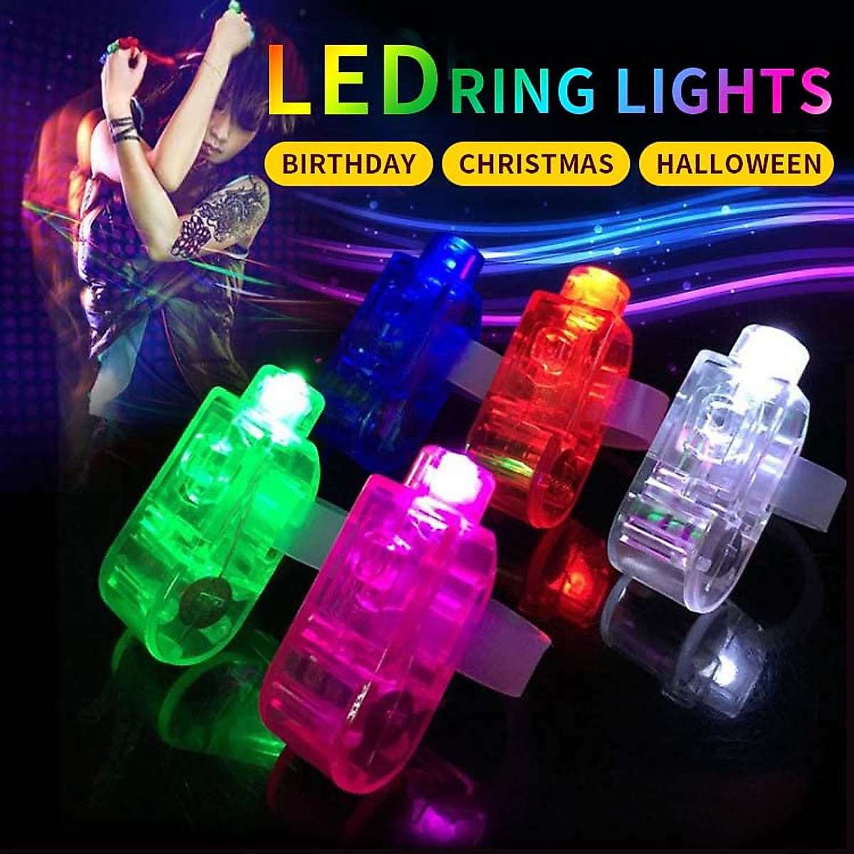 Glow In The Dark Party Supplies - 48 Pcs Light Up Toys For Adult Kids With 10 Finger Light,5 LED Glasses,20 Glow Sticks Bracelets,8 Glow Sticks ,5Headbands Fit Birthday New Year Eve Christmas